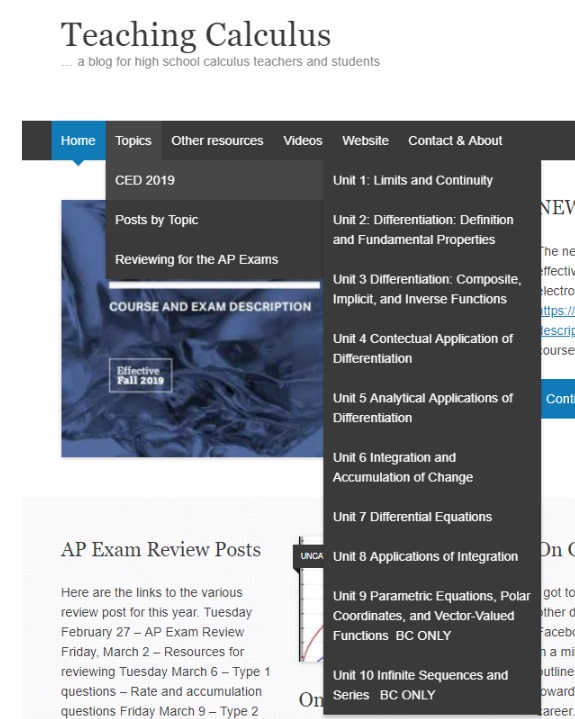 The 2019 CED and This Blog | Teaching Calculus